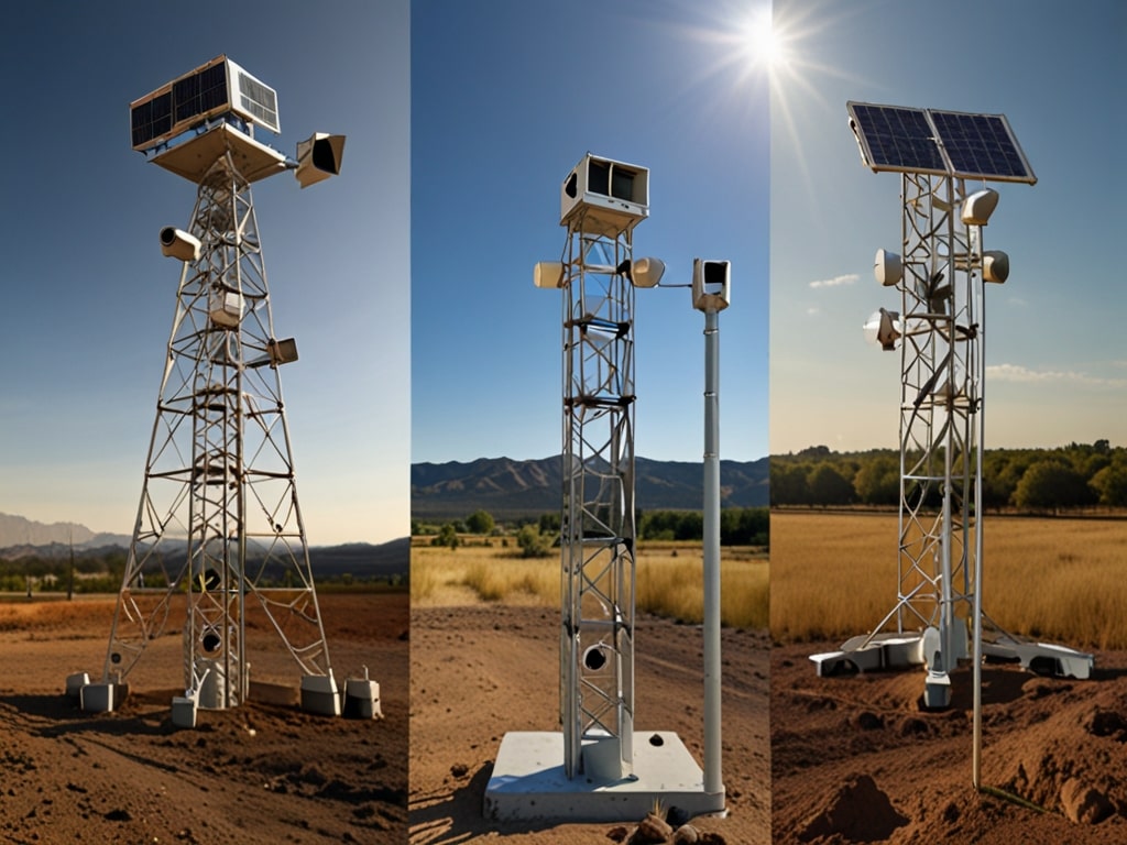 construction site Security camera tower in Los Angeles - Civilguard